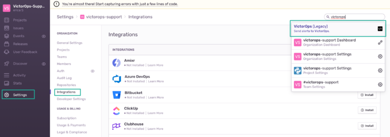 Sentry Integration Guide - VictorOps | Splunk On-Call Software