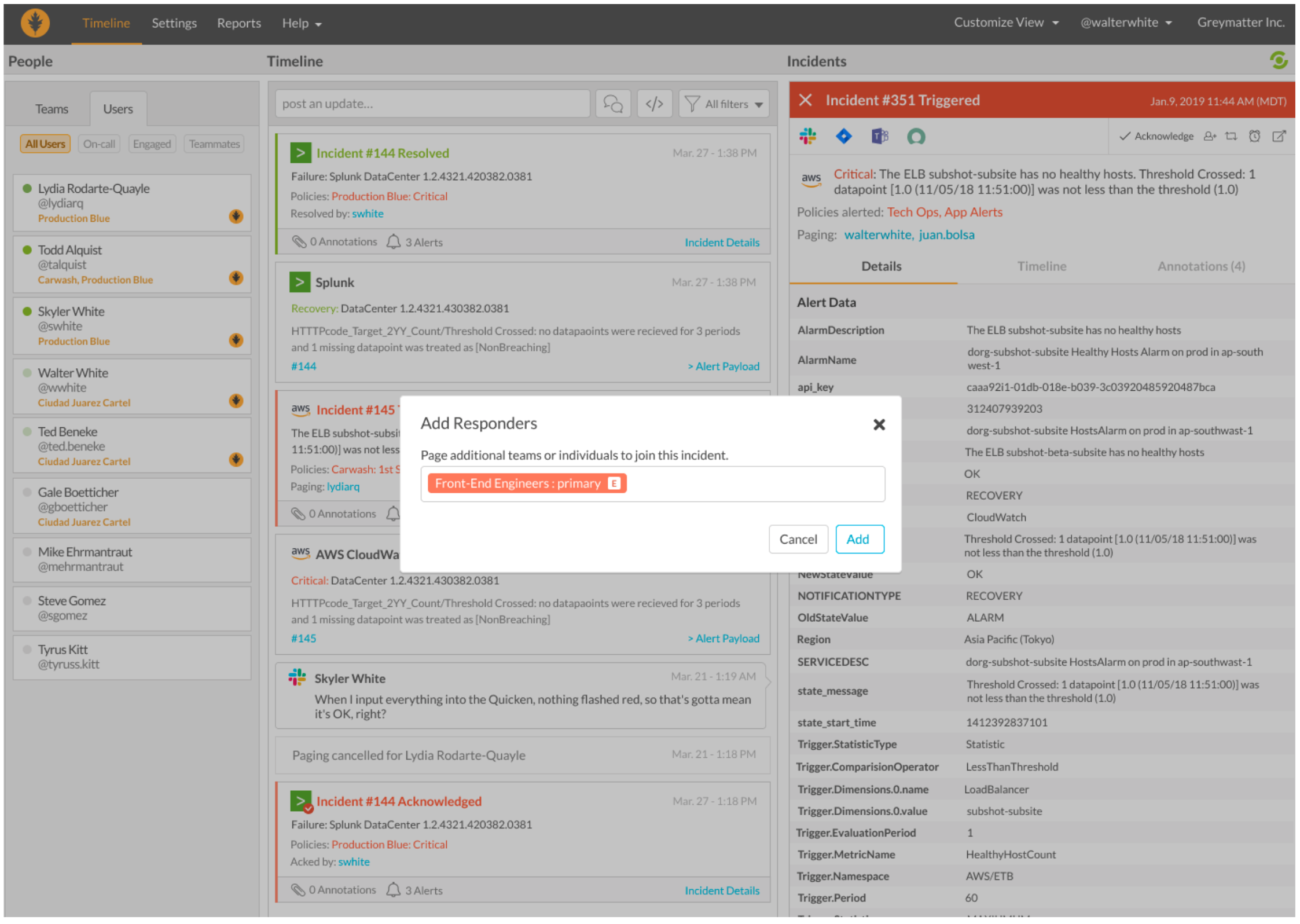 Multi-Responder Incident Response | Splunk On-Call Software