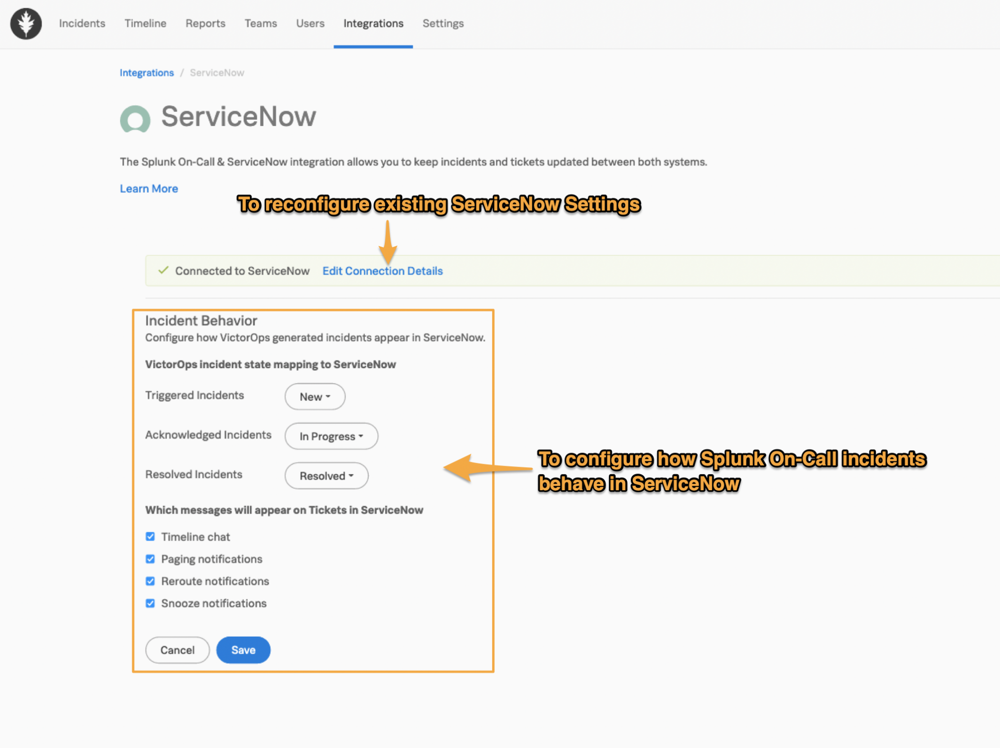 ServiceNow Bidirectional Integration Guide | Splunk On-Call Software